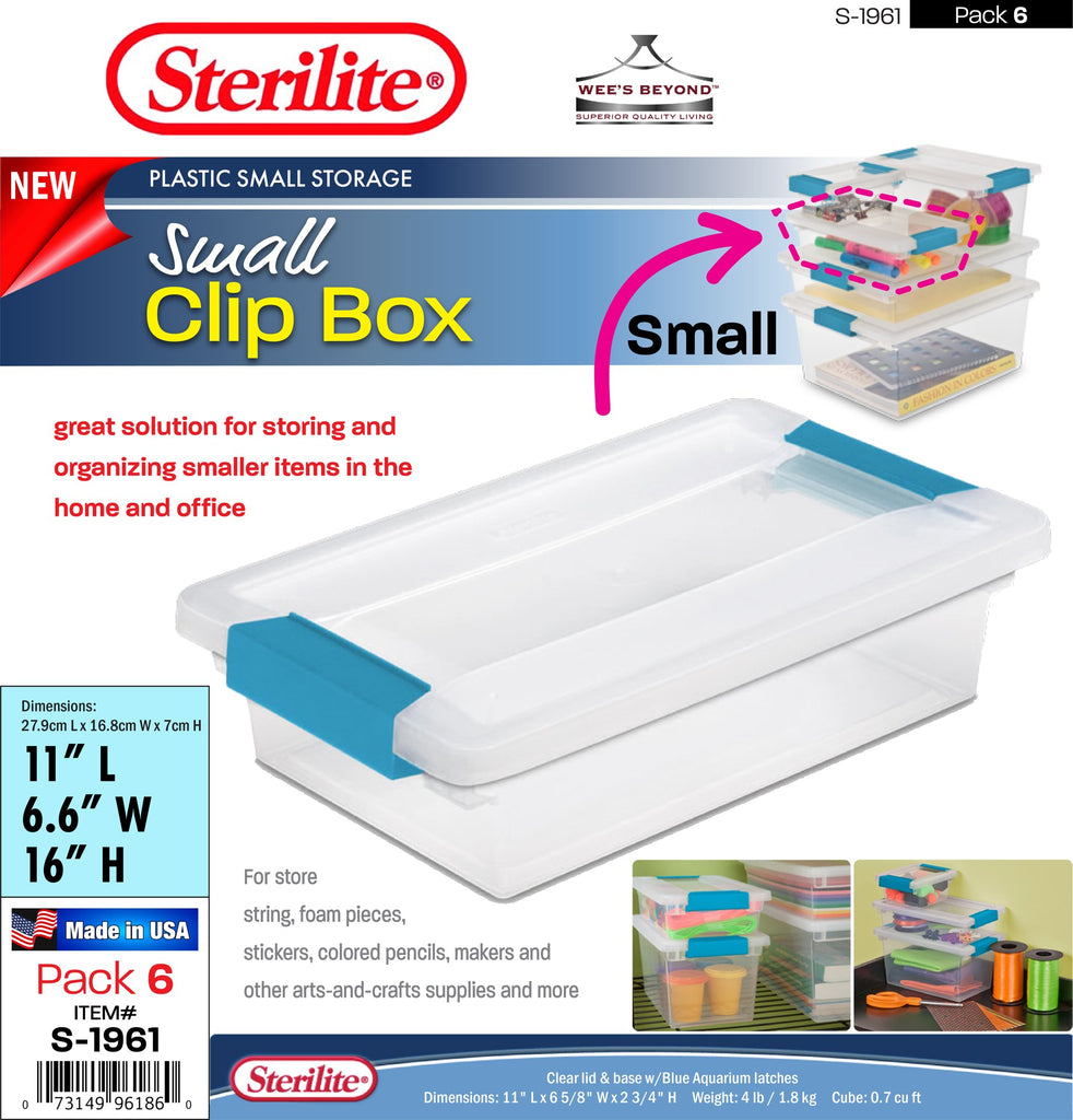 #S-1961 Sterilite Plastic Small Clip Box (case pack 6 pcs) – WEE'S ...