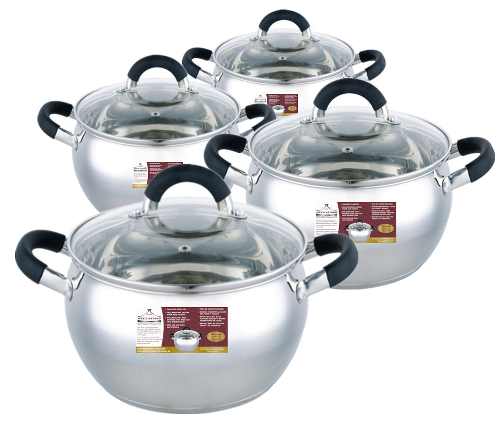 #5271-(SET) Stainless Steel Sauce Pot Set - Apple Shape (case pack 2 p ...