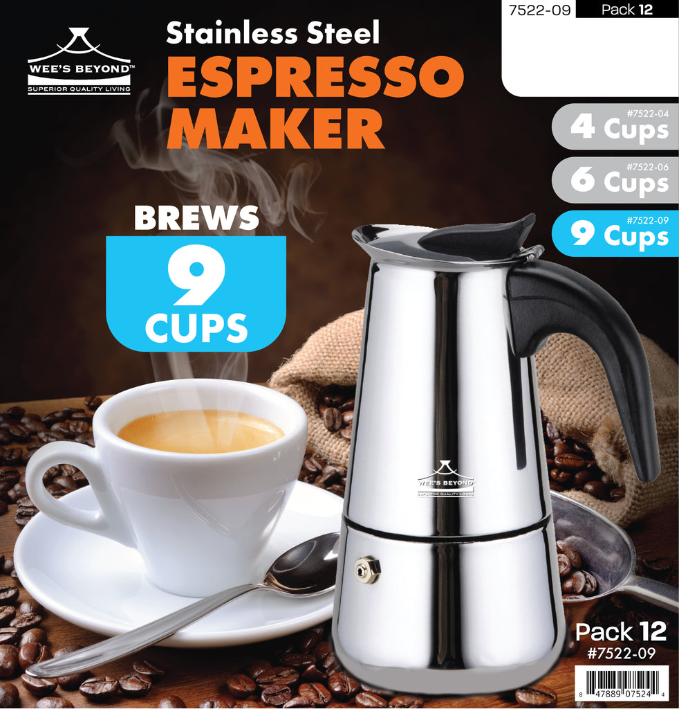 #7522-09 Brew-Fresh Stainless Steel Expresso Maker Large 9-cup (case p ...