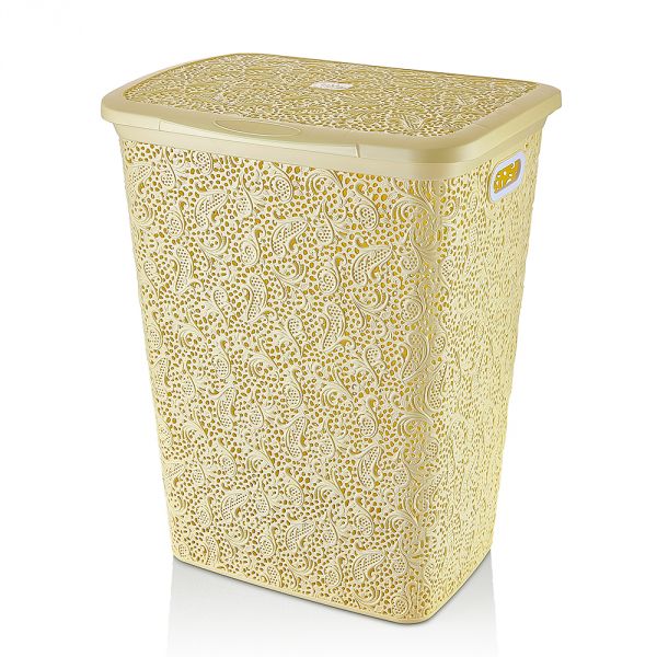 #W08-1075-D.IVY Lace Style Laundry Hamper 57 Liters - Dark Ivory (case ...